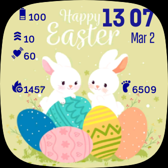 Happy Easter par Maria's Clocks | Applications partenaires Fitbit