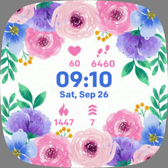 Rainbow Flowers by TopClockFaces | Fitbit App Gallery