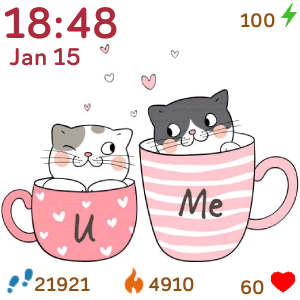 Love Cat In Cup by Magic Faces | Fitbit App Gallery