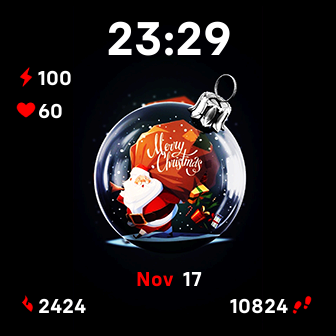 Christmas Santa Globe by aadi99 | Fitbit App Gallery