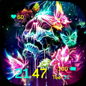 Butterflies Skull von Innovative Clocks | Fitbit-App-Galerie