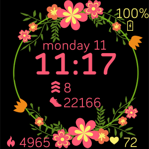 Bright flower frame od Happytude | Galerie aplikací Fitbit