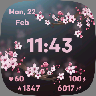 Cherry Flowers Tree de la emma | Galeria de aplicații Fitbit