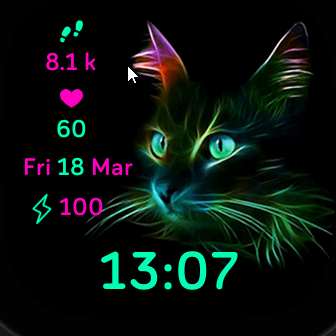Neon Cat by Eleanor Isabel | Fitbit App Gallery