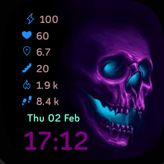 Neon Skulls by Innovative Clocks | Fitbit App Gallery
