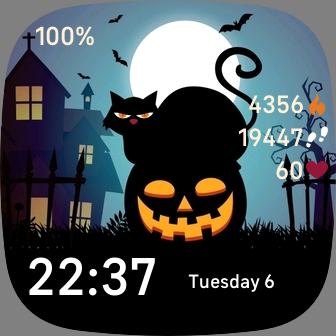 Black Cat by New Watch Faces | Fitbit App Gallery