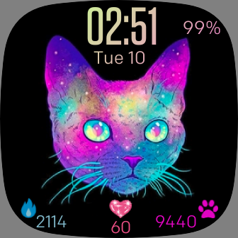 Color Cat by Best Watch Faces | Fitbit App Gallery