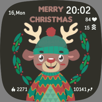 Merry Christmas Reindeer de Happy Clock Faces | Galería de aplicaciones ...