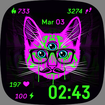 Hipster Cat by soundopamine | Fitbit App Gallery