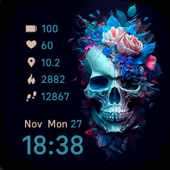 Skull Roses by Clock View Apps | Fitbit App Gallery