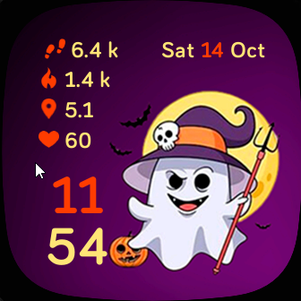 Spooky Ghosts de la Clock Design | Galeria de aplicații Fitbit