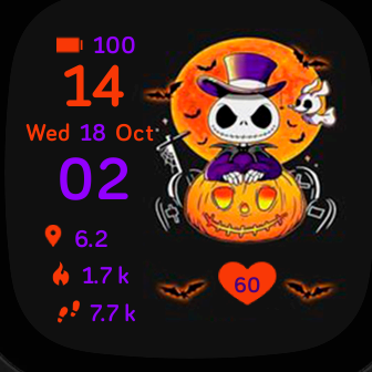 Pumpkin Skull by Innovative Clocks | Fitbit App Gallery