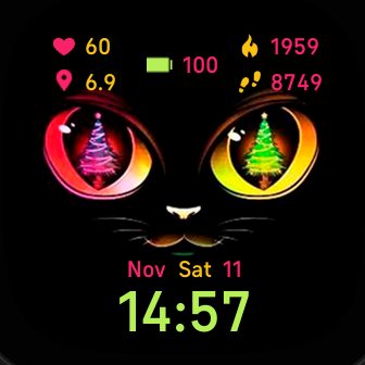 Christmas Cat by Clock View Apps | Fitbit App Gallery