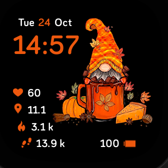 Autumn Gnome by Clock Design | Fitbit App Gallery