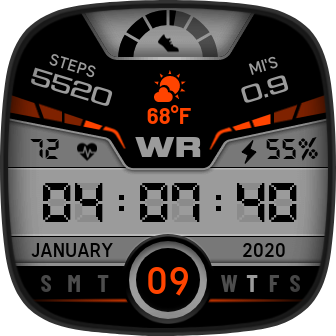 Phantom-LCD v2 (8 themes) by FitFace | Fitbit App Gallery