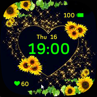 Sunflower Heart by Innovative Clocks | Fitbit App Gallery
