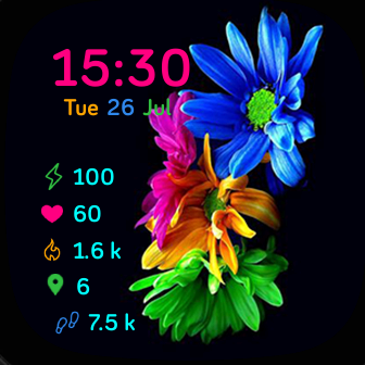 Colorful Flowers by BeFit | Fitbit App Gallery