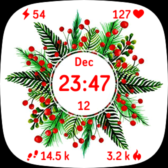 Christmas Wreath de Pipisi | Galería de aplicaciones Fitbit