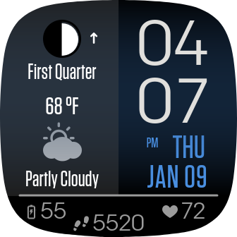 Moon & Weather by FitFace | Fitbit App Gallery