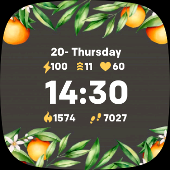 Orange summer by Clock Studio Co. | Fitbit App Gallery