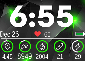 Data Center Clock Face - Green by maykingMEDIA | Fitbit App Gallery