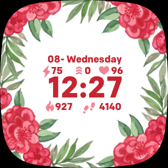 Floral frame by Happy Clock Faces | Fitbit App Gallery
