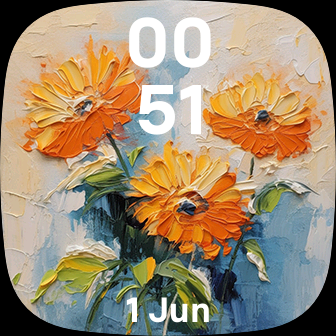 Painted Orange Flowers by YourFavoriteFaces | Fitbit App Gallery