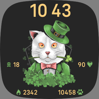 Shamrock Cat by GooFit | Fitbit App Gallery