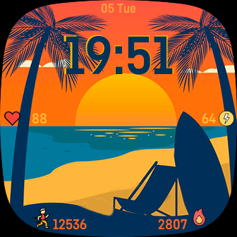 Surfer Sunset by Art&Design | Fitbit App Gallery